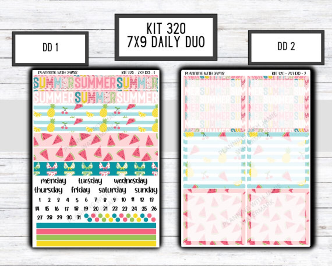 Kit 320 Erin Condren Daily Duo Weekly Sticker Kit Daily Duo Stickers ...