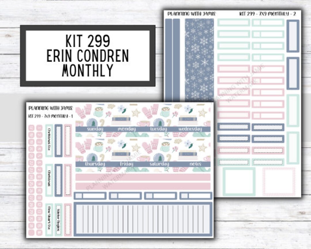KIT 299 Erin Condren Monthly Kit || Monthly Sticker Kit || Erin Condren ...