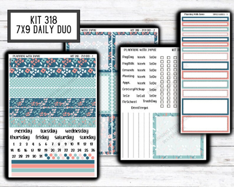 Kit 318 Erin Condren Daily Duo || Weekly Sticker Kit || Daily Duo ...