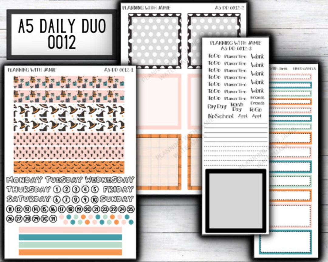 EC DD 0012 A5 Daily Duo Weekly Sticker Kit Daily Duo Stickers HALLOWEEN ...