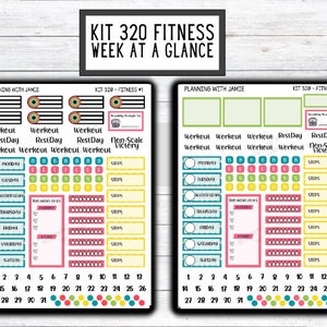 Kit 320 Weekly Fitness Sticker Kit || Weekly Sticker Kit || Happy ...