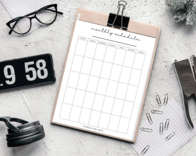 Blank Monthly Calendar - Monday Start | Blank Month Printable | Monday ...