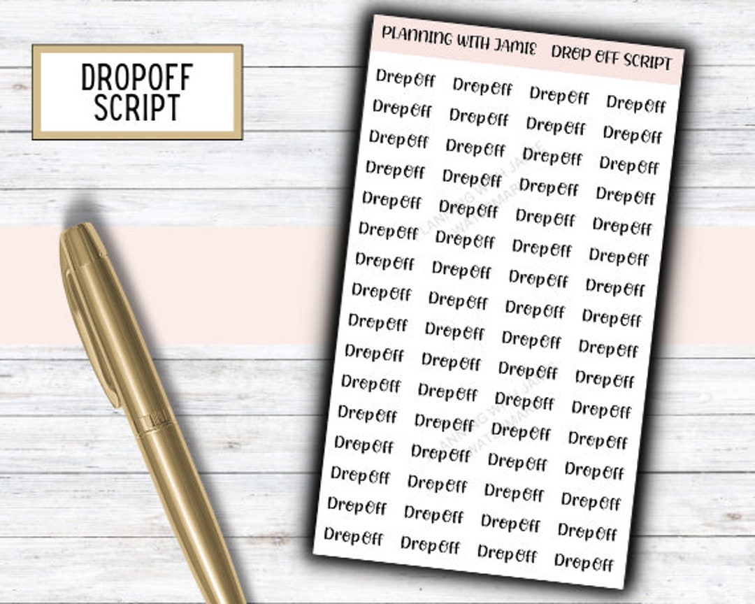 Drop off Stickers, Drop off Script, Planner Stickers, Mom Planning ...