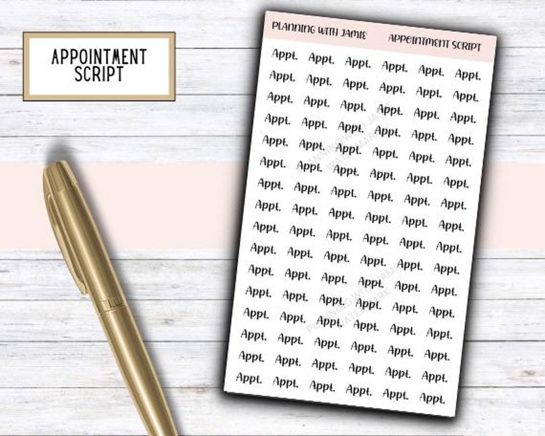 APPOINTMENT Stickers, APPOINTMENT Script, Appt Script, Appt Sticker ...