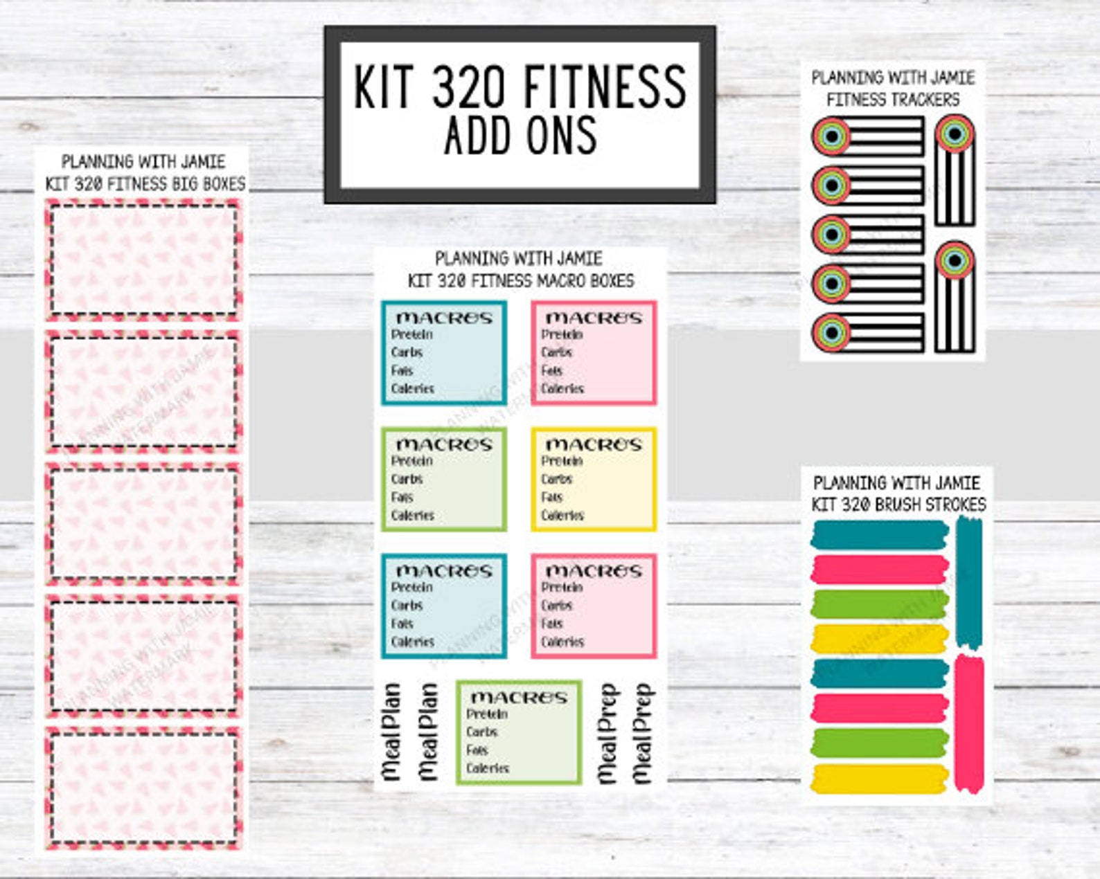 Kit 320 Weekly Fitness Sticker Kit || Weekly Sticker Kit || Happy ...