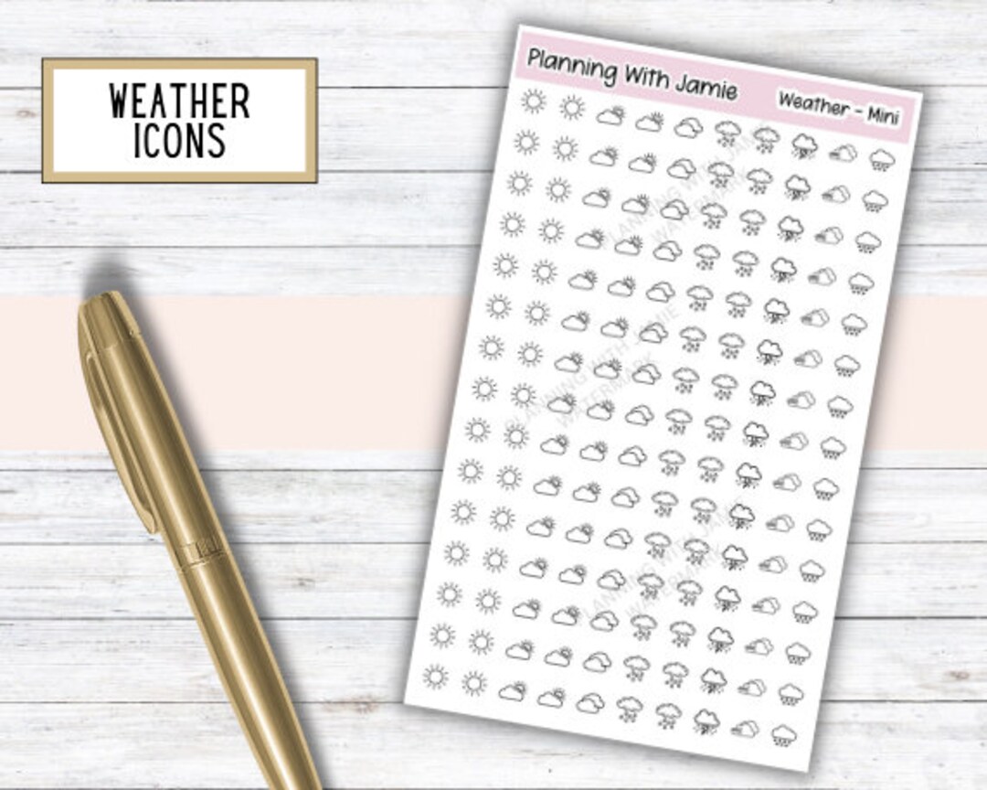 Weather Icons, Planner Weather Stickers, Daily Icon Stickers, Weather ...