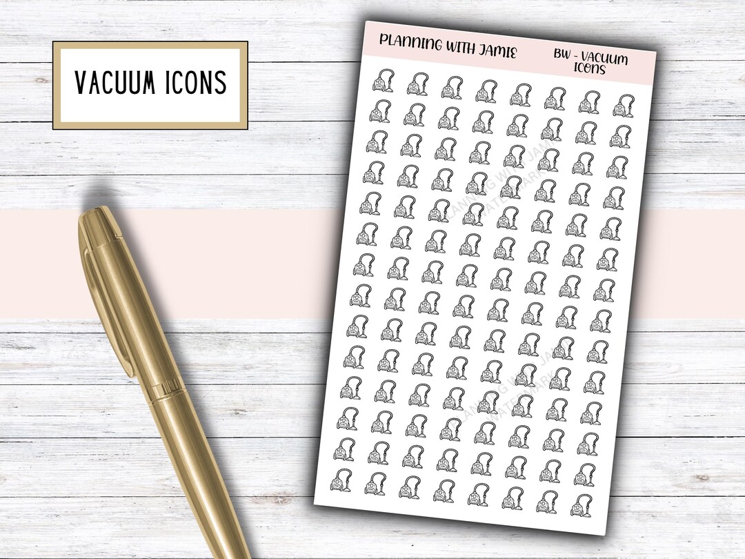 VACUUM ICONS, Vacuum Stickers, Cleaning Icon Stickers, Daily Icon ...