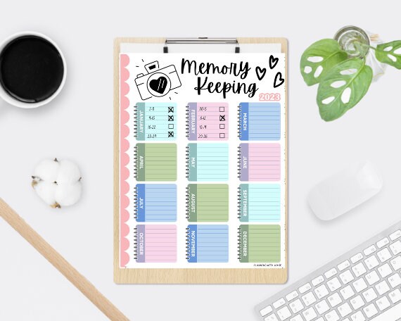 MEMORY KEEPING TRACKER | Memory Keeping | Scrapbooking Tracker | Planner Printable | Instant ...
