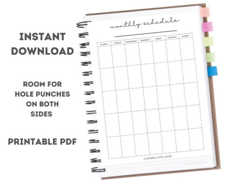 Blank Monthly Calendar - Monday Start | Blank Month Printable | Monday ...