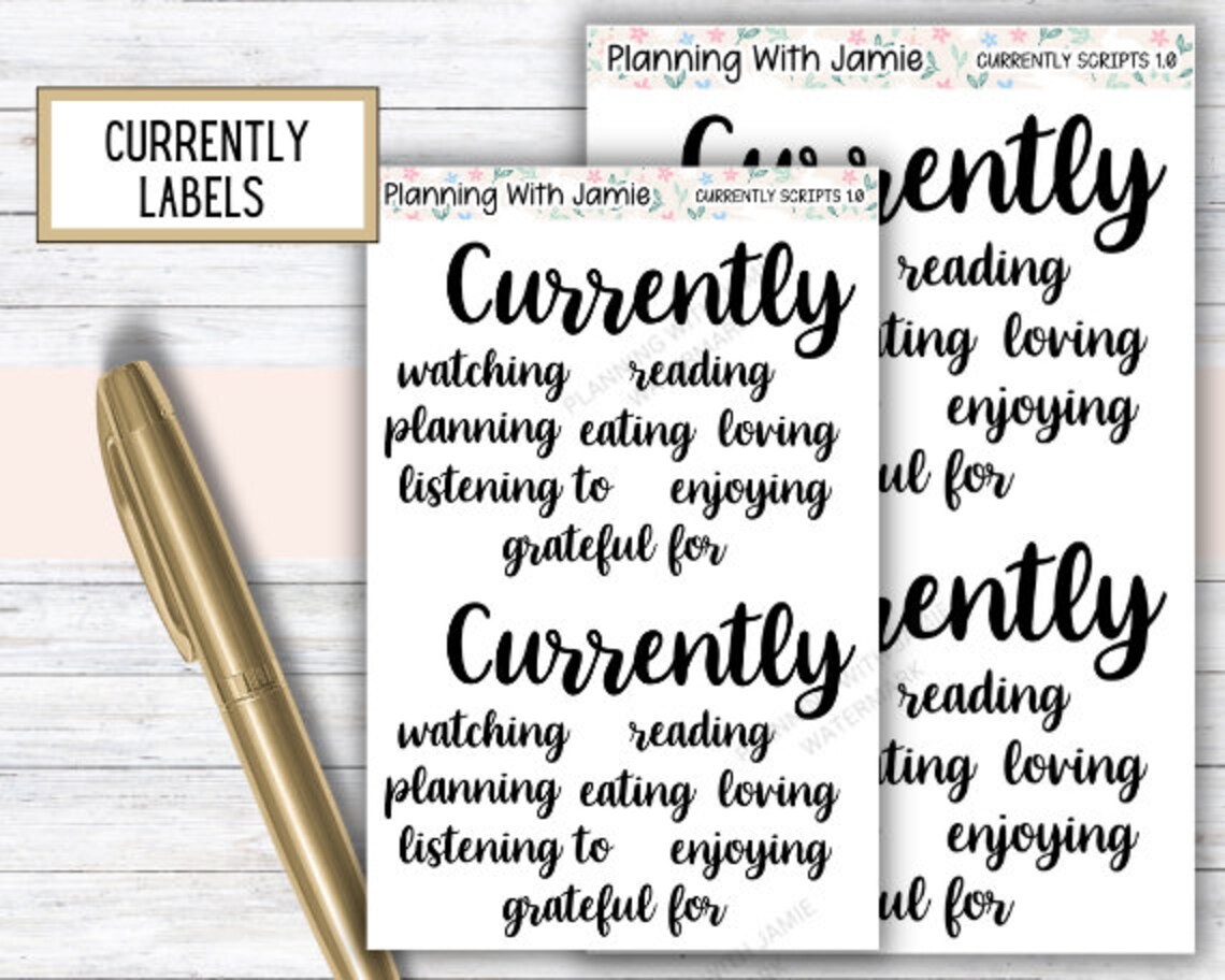 Currently Stickers, Currently Planner Stickers, Currently Prompts ...