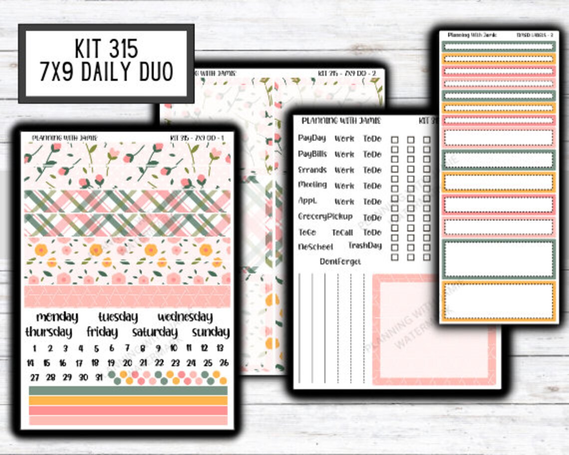 Kit 315 Erin Condren Daily Duo Weekly Sticker Kit Daily Duo Stickers ...