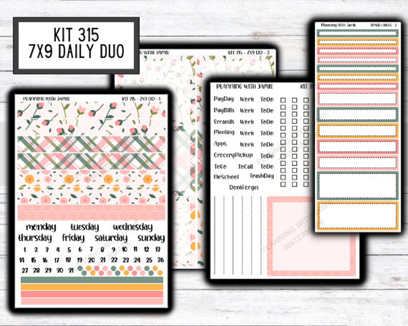 Kit 315 Erin Condren Daily Duo Weekly Sticker Kit Daily Duo Stickers ...