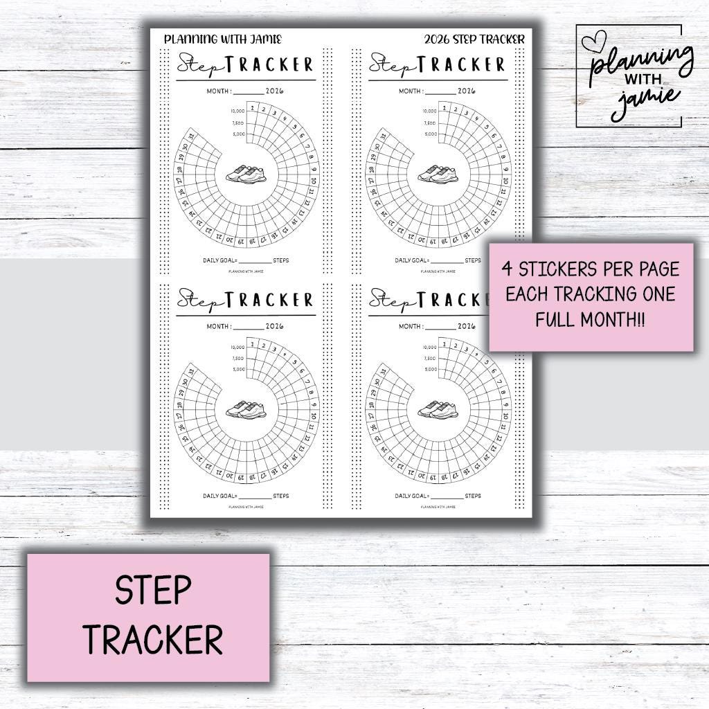 MONTHLY STEP TRACKER - Etsy