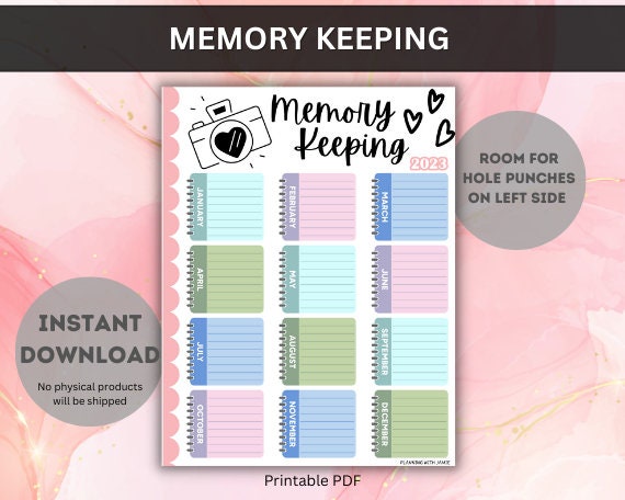 MEMORY KEEPING TRACKER | Memory Keeping | Scrapbooking Tracker ...