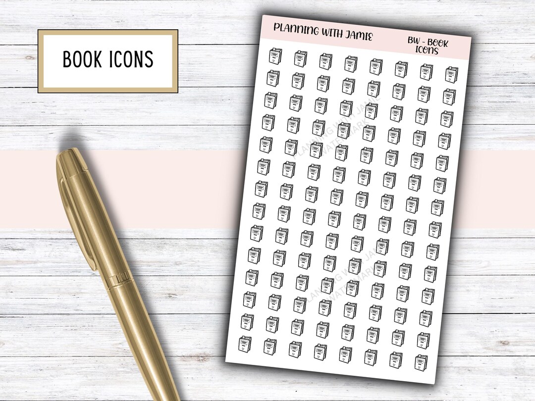 BOOK ICONS, Book Stickers, Daily Icon Stickers, Planning Sticker ...