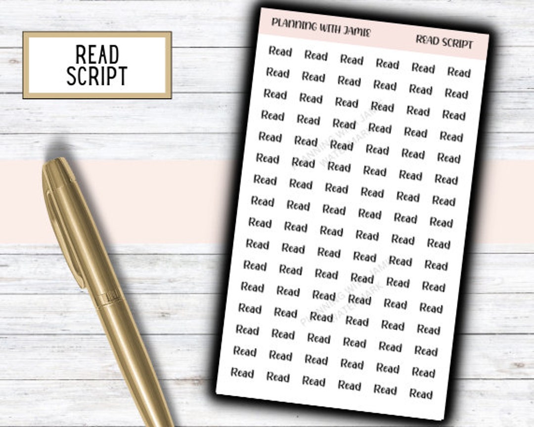 READ Stickers, READ Script, Planner Stickers, Mom Planning Stickers - Etsy
