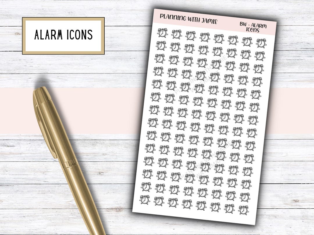 ALARM ICONS, Alarm Clock Stickers, Daily Icon Stickers, Planning ...