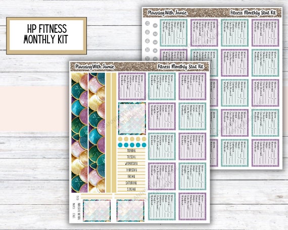Monthly Fitness Sticker Kit, Fitness Sticker Kit, Fitness Stickers - Etsy