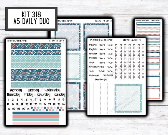 Kit 318 Erin Condren Daily Duo Weekly Sticker Kit Daily Duo Stickers ...