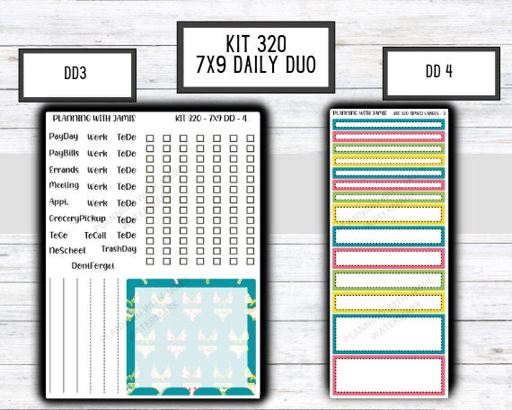 Kit 320 Erin Condren Daily Duo || Weekly Sticker Kit || Daily Duo ...