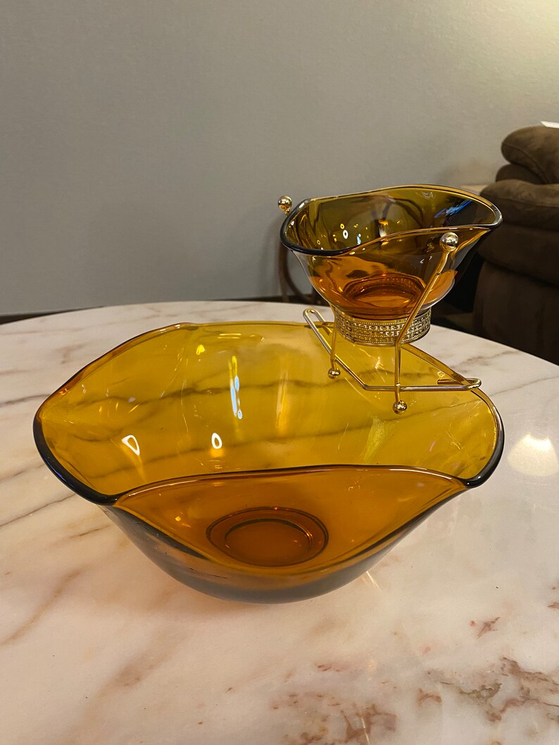 Vintage MCM Chip and Dip Holder - Etsy