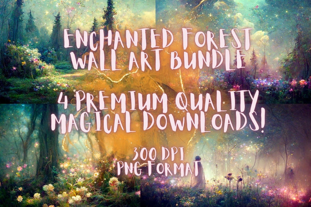 Enchanted Forest Wall Art Bundle Magical Forest Mystical - Etsy UK