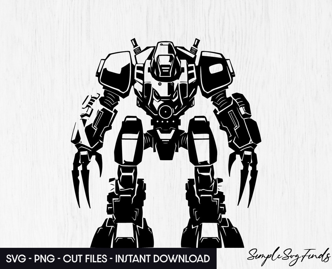Robot Mech Svg & Png Files, Clipart, Shirt Vector Cut Kids File for ...