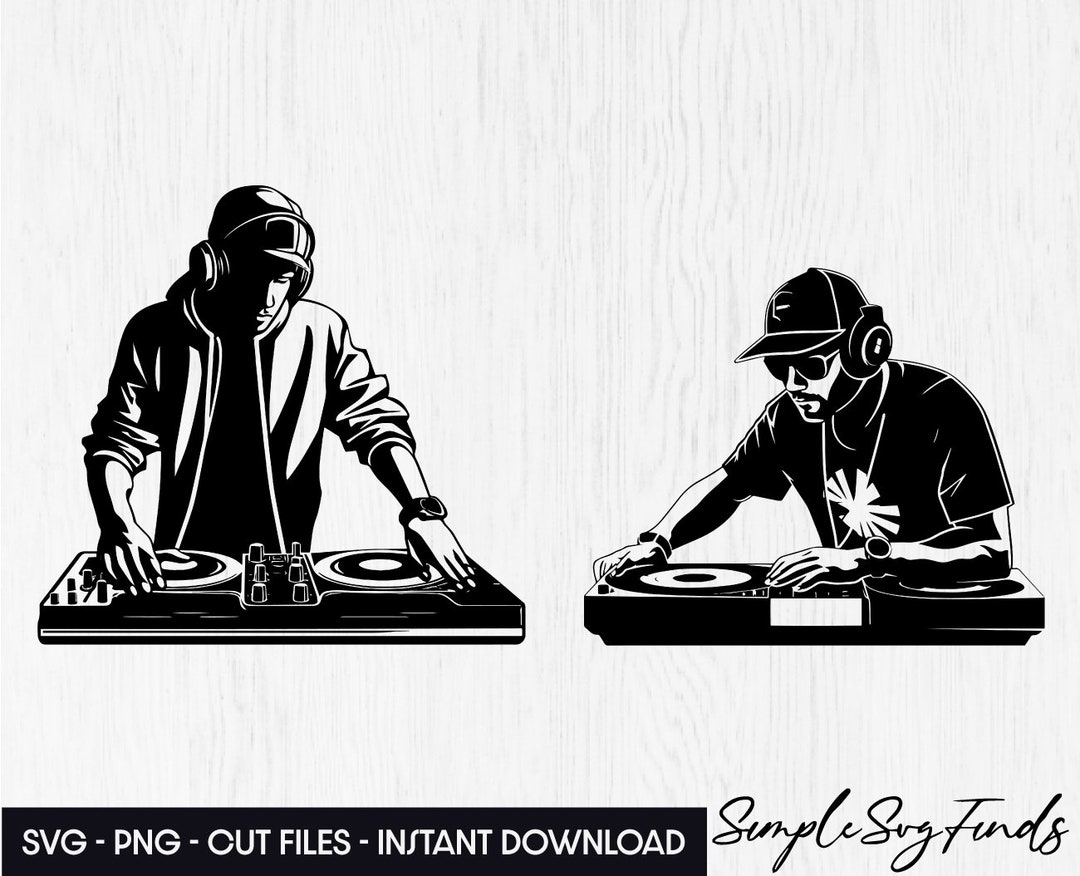 DJ Disc Jockey Svg Png for Cricut, Silhouette Vector Music Dj SVG, Club ...