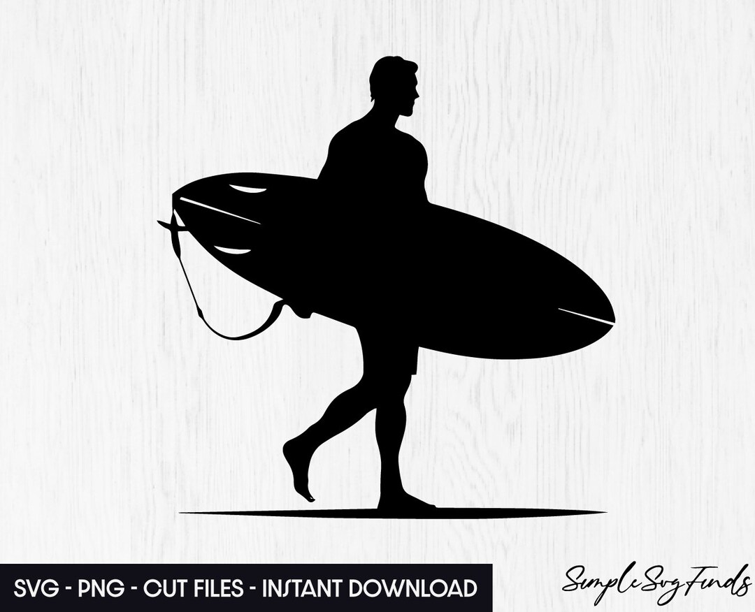 Surfer Svg & Png, Waves Surf Clipart, Beach Ocean Vector Laser Cut File ...