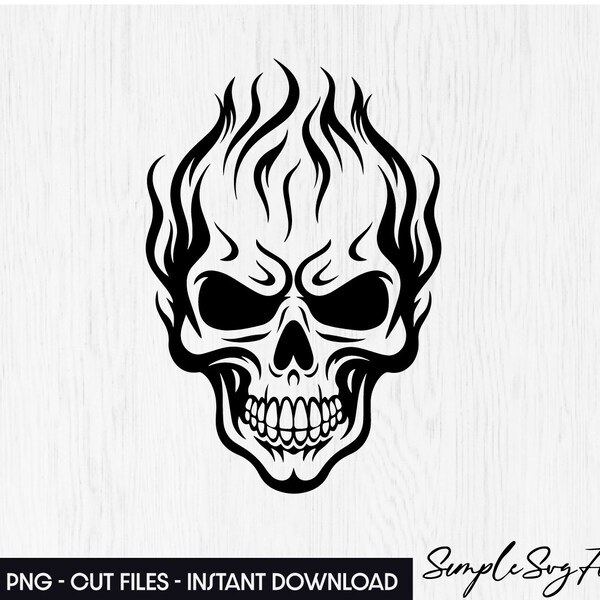 Flaming Skull - Etsy