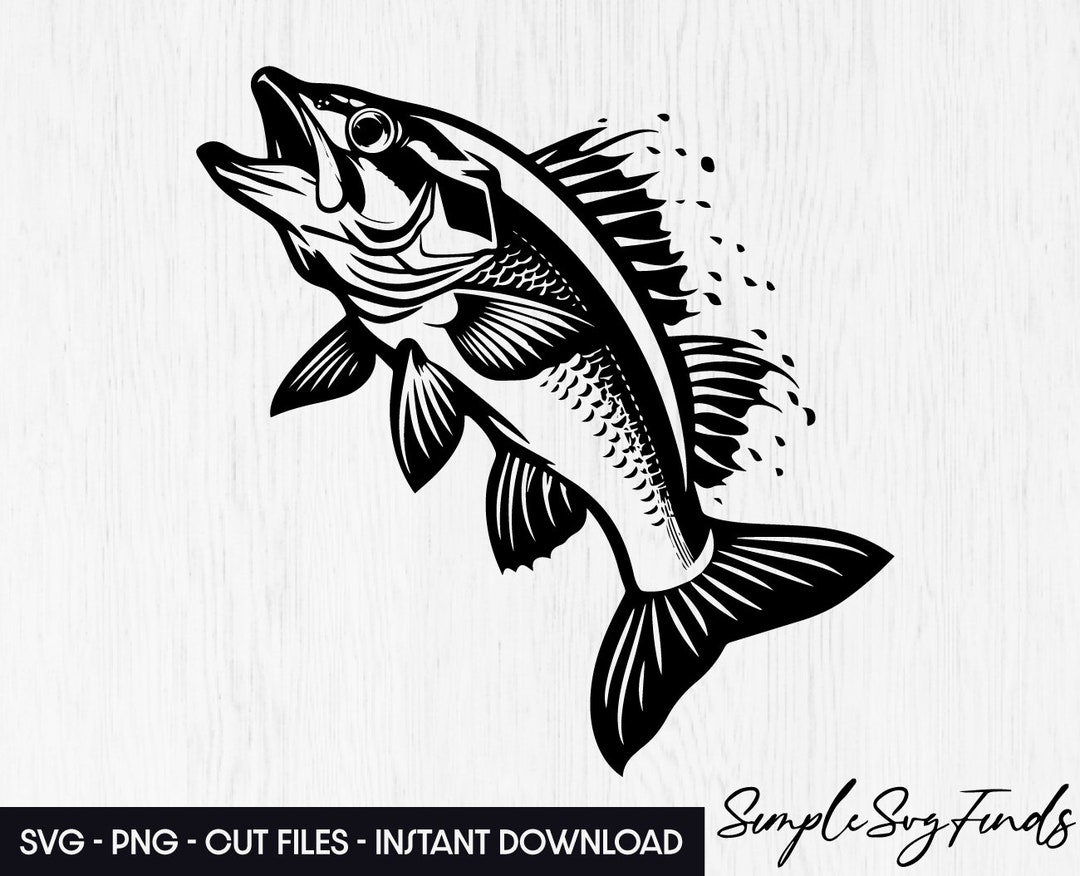 Walleye Jumping Svg, Fly Fishing Png, Camping Hunting Clipart, Gift Art ...