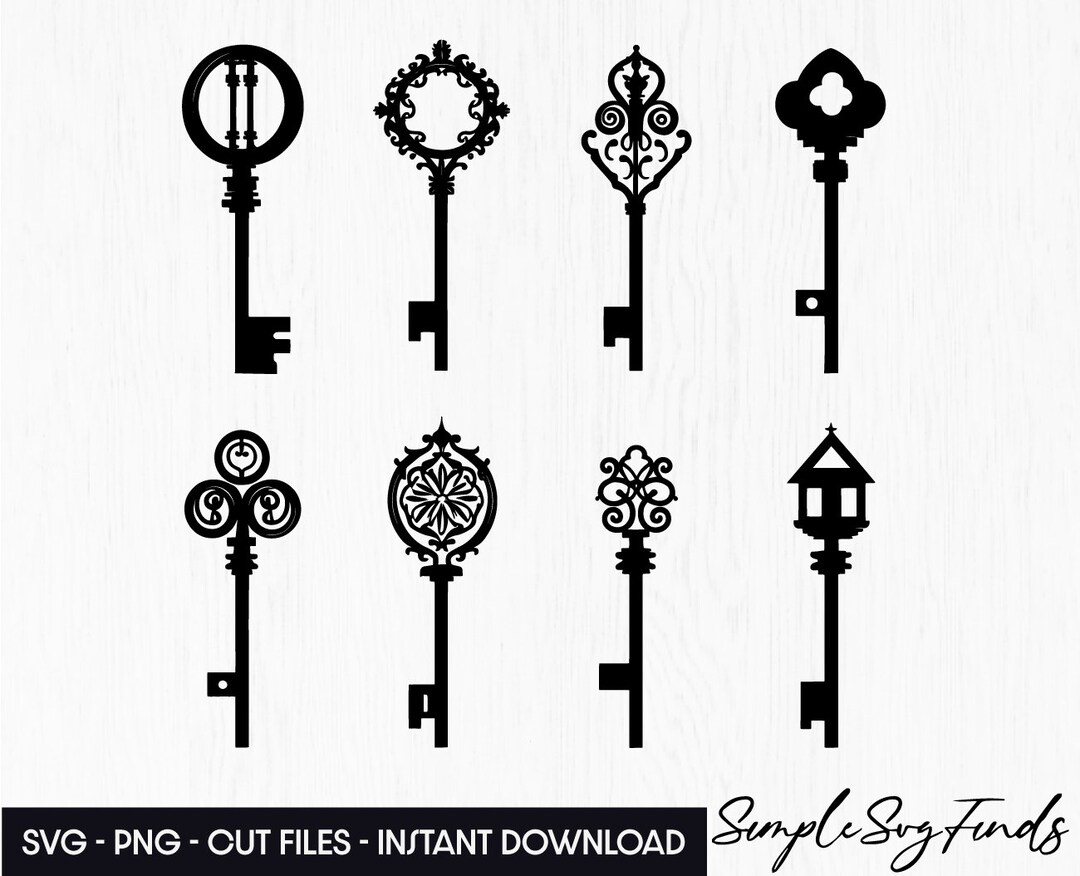 House Key Bundle Svg Vintage Png Antique Keys Svg Files for - Etsy
