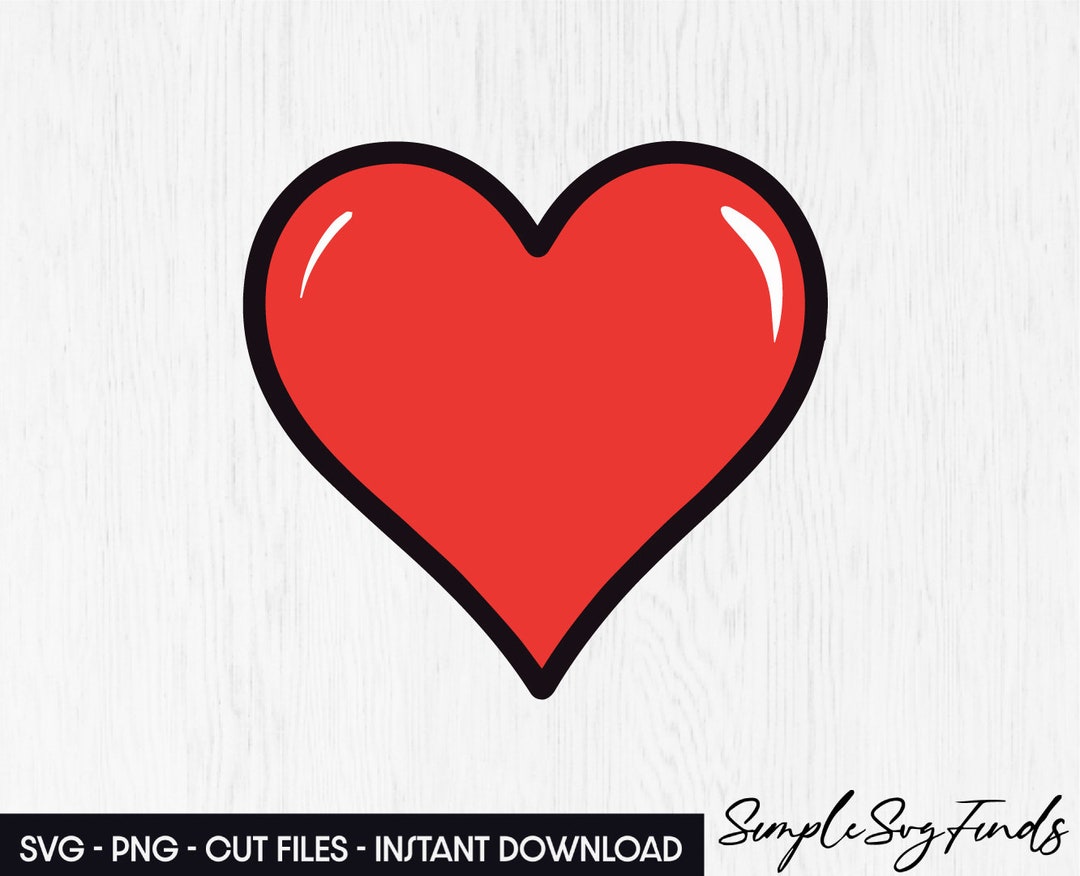 Red Heart SVG, Simple Heart Svg, Heart Png, Sublimation File, Cut File ...