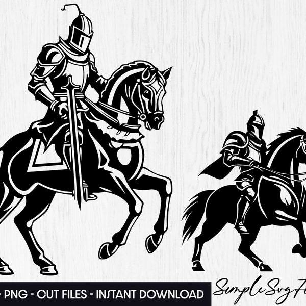 Knight on Horse Vector - Etsy