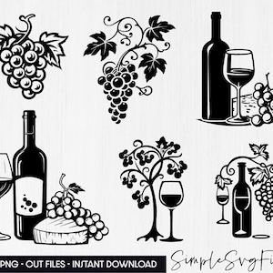 Wine svg - Etsy
