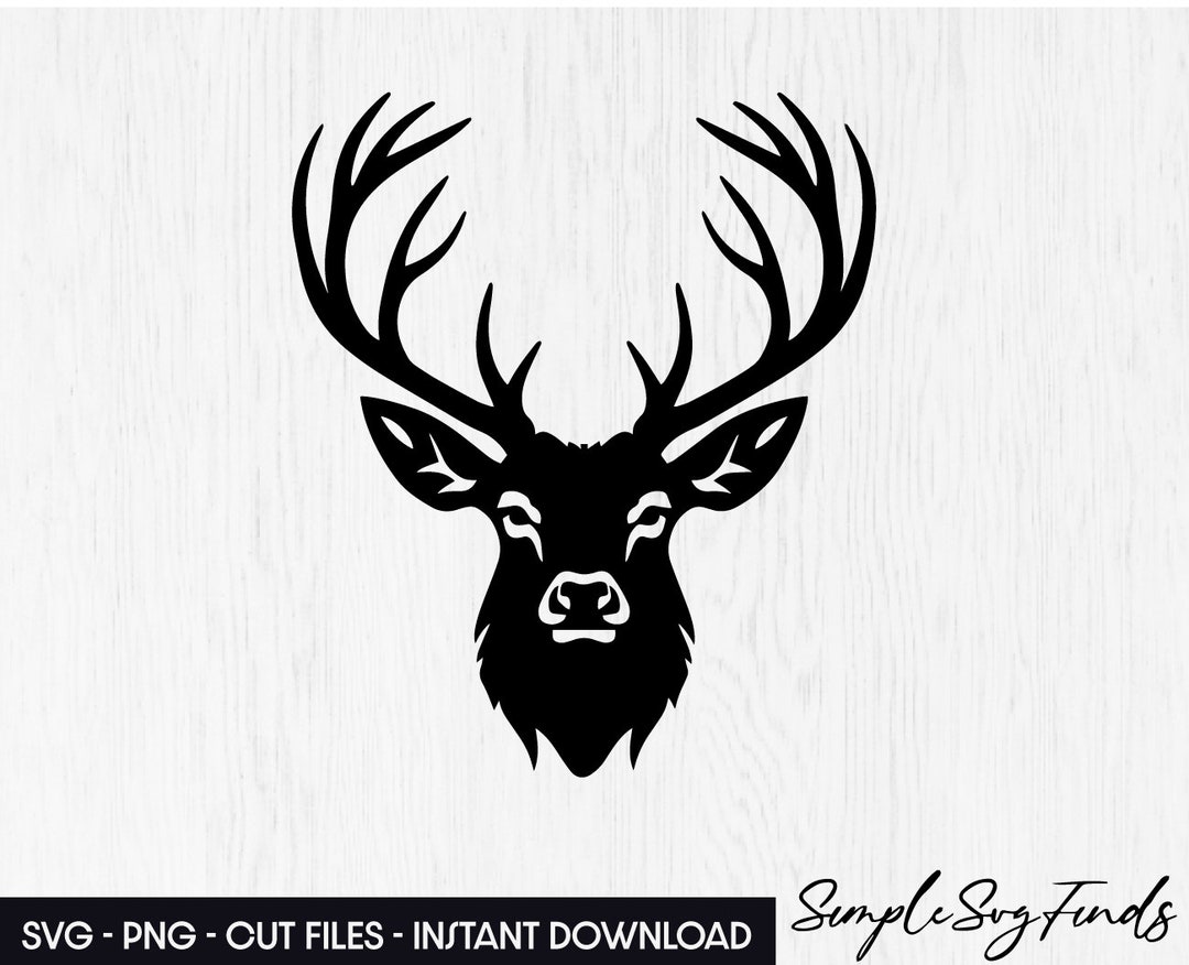 Deer Head Svg & PNG Files, Buck Hunting Clipart, Silhouette Vector Image, SVG Hunters Design ...