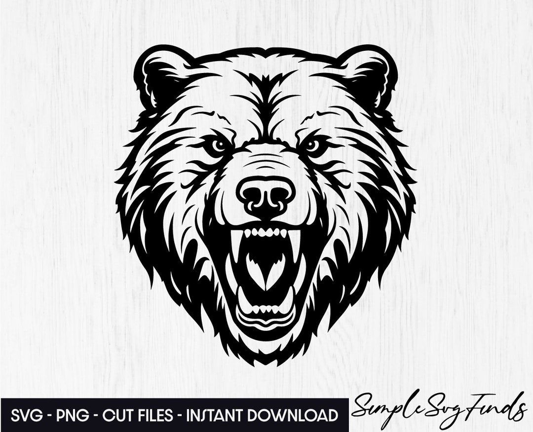 Roaring Bear Svg Png Wildlife Bear Head Print Shirt Cut File for Cricut ...