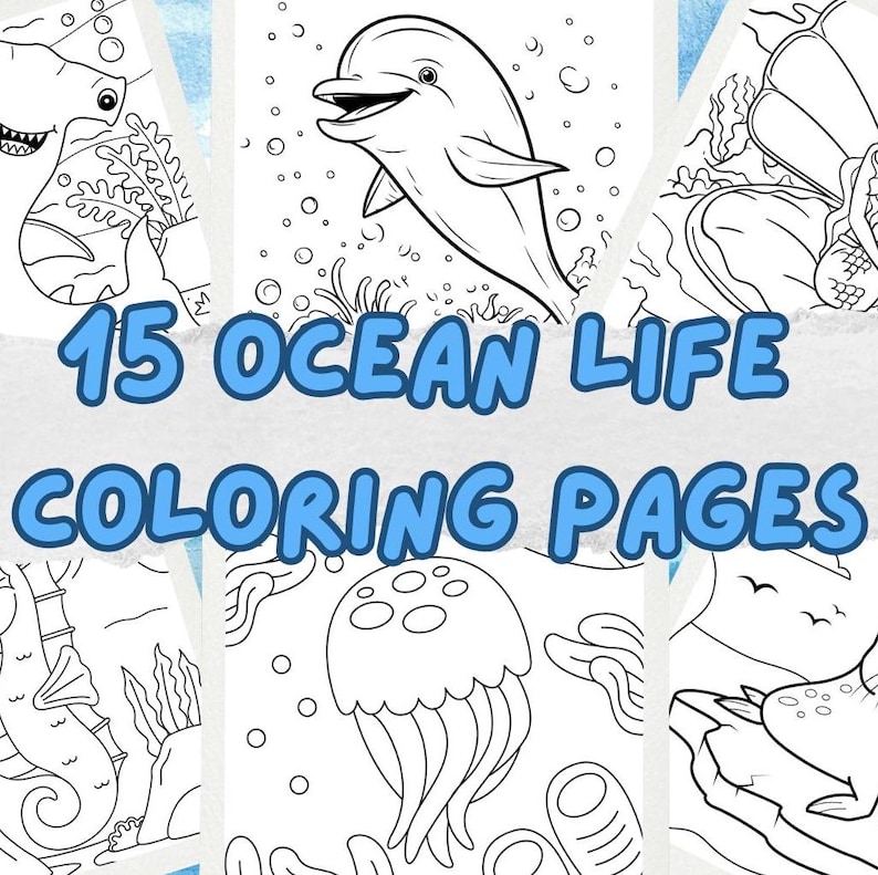 Ocean Life Coloring Pages | Kids Toddlers Preschool Kindergarten Adults ...