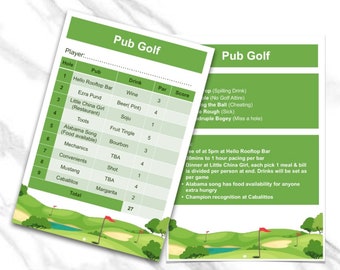 Pub Golf Template - Etsy UK
