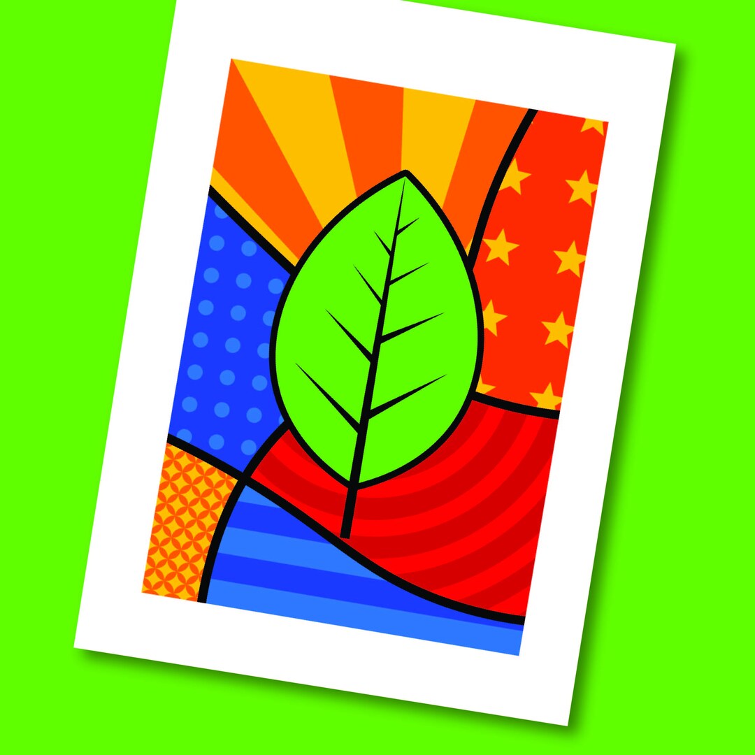 Pearl Paint Printable Leaf Pop Art Coloring Sheet, Learning Worksheet ...