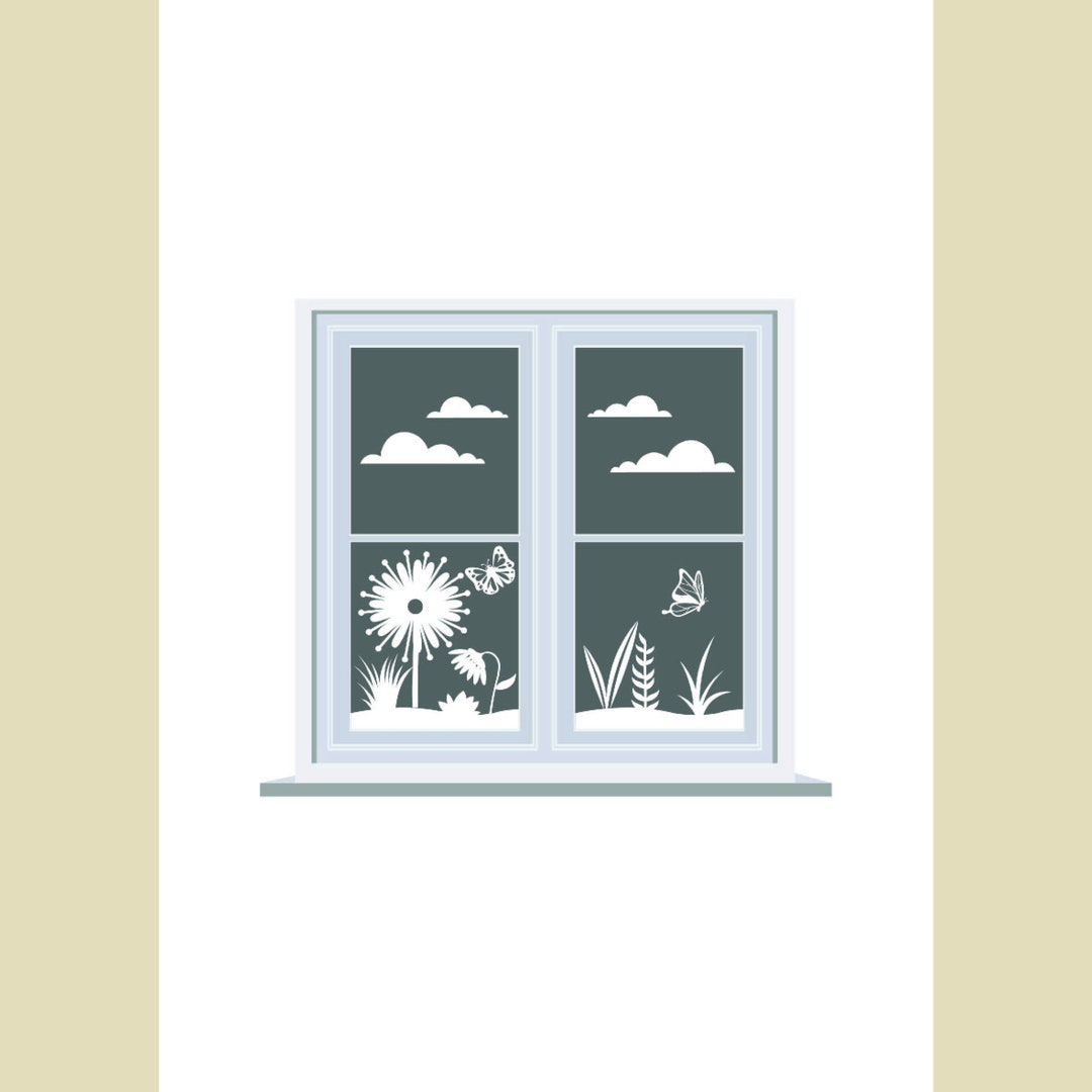 Pearl Paint Printable Nature Scene Window Sticker Home Window - Etsy