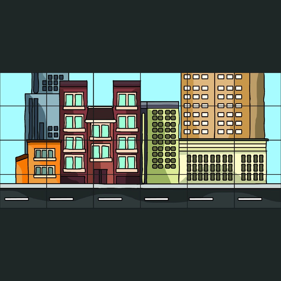 Pearl Paint Printable City Scape Large Coloring Sheet, Homeschool ...