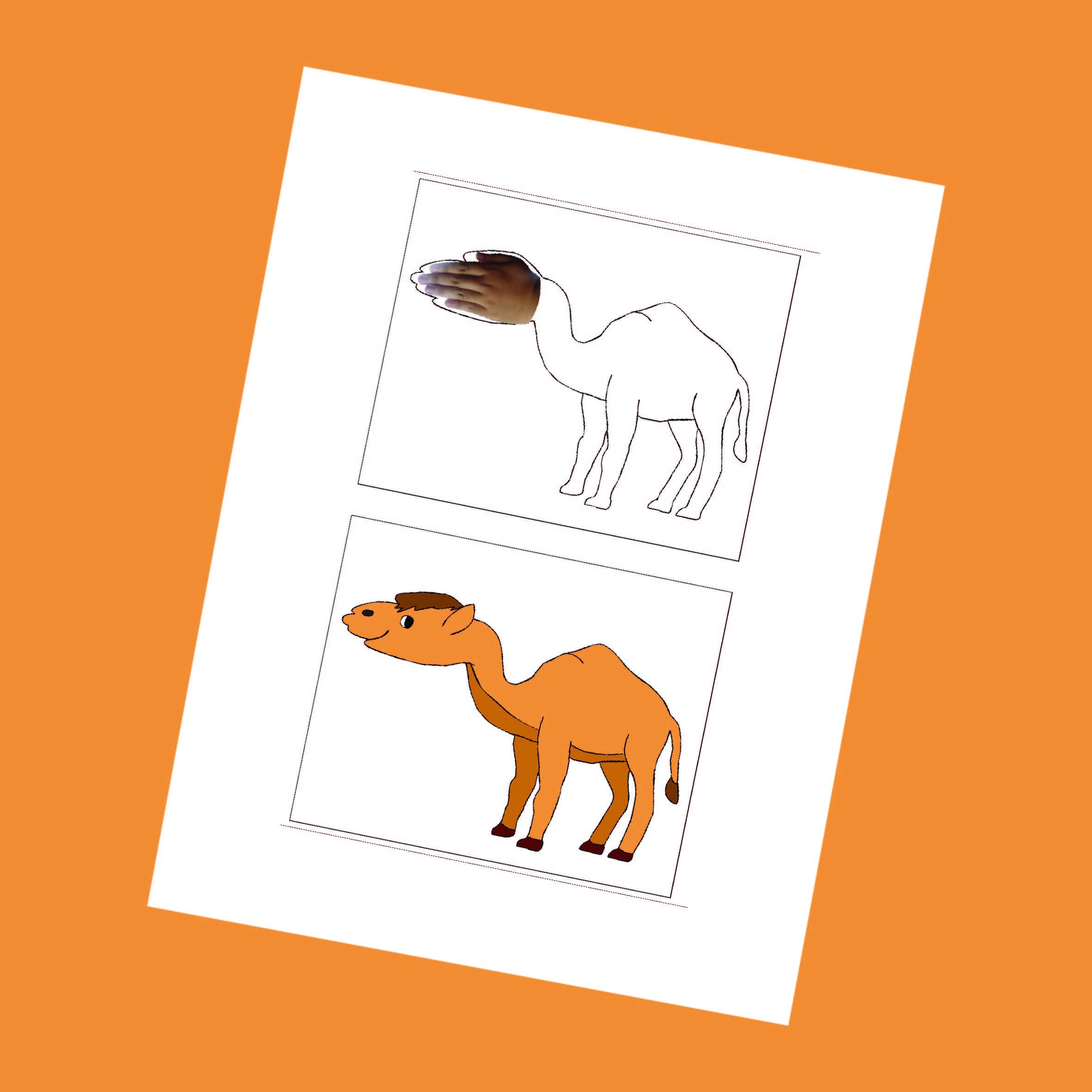 Pearl Paint Printable Desert Animals Drawing With Hands Guide, Artistic ...