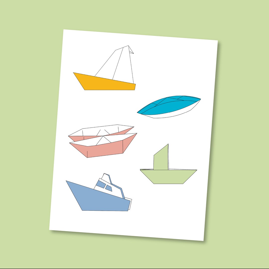 Pearl Paint Printable Boats Origami Paper Prints DIY Kids - Etsy