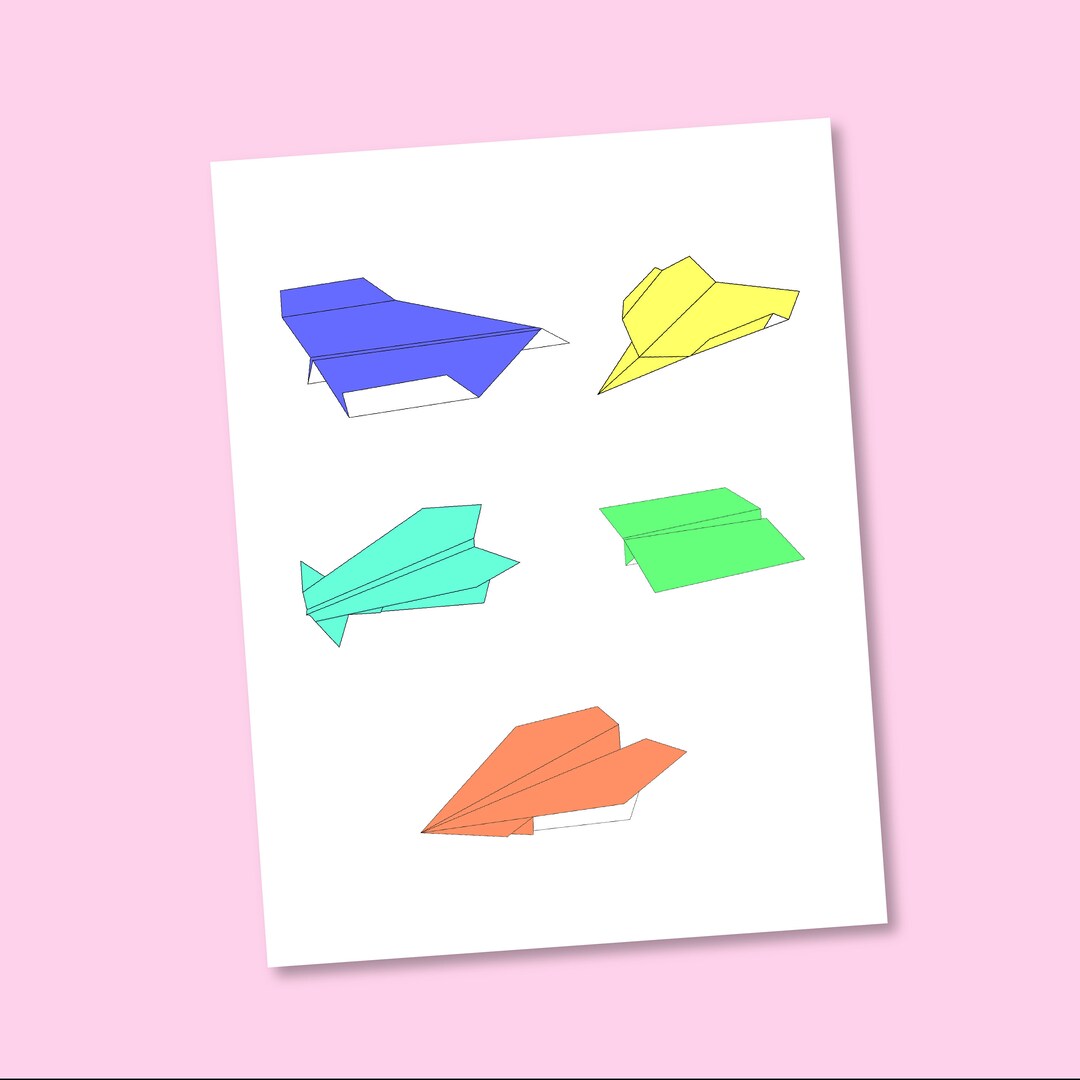 Pearl Paint Printable Airplane Origami, Folding Paper Craft Activity ...