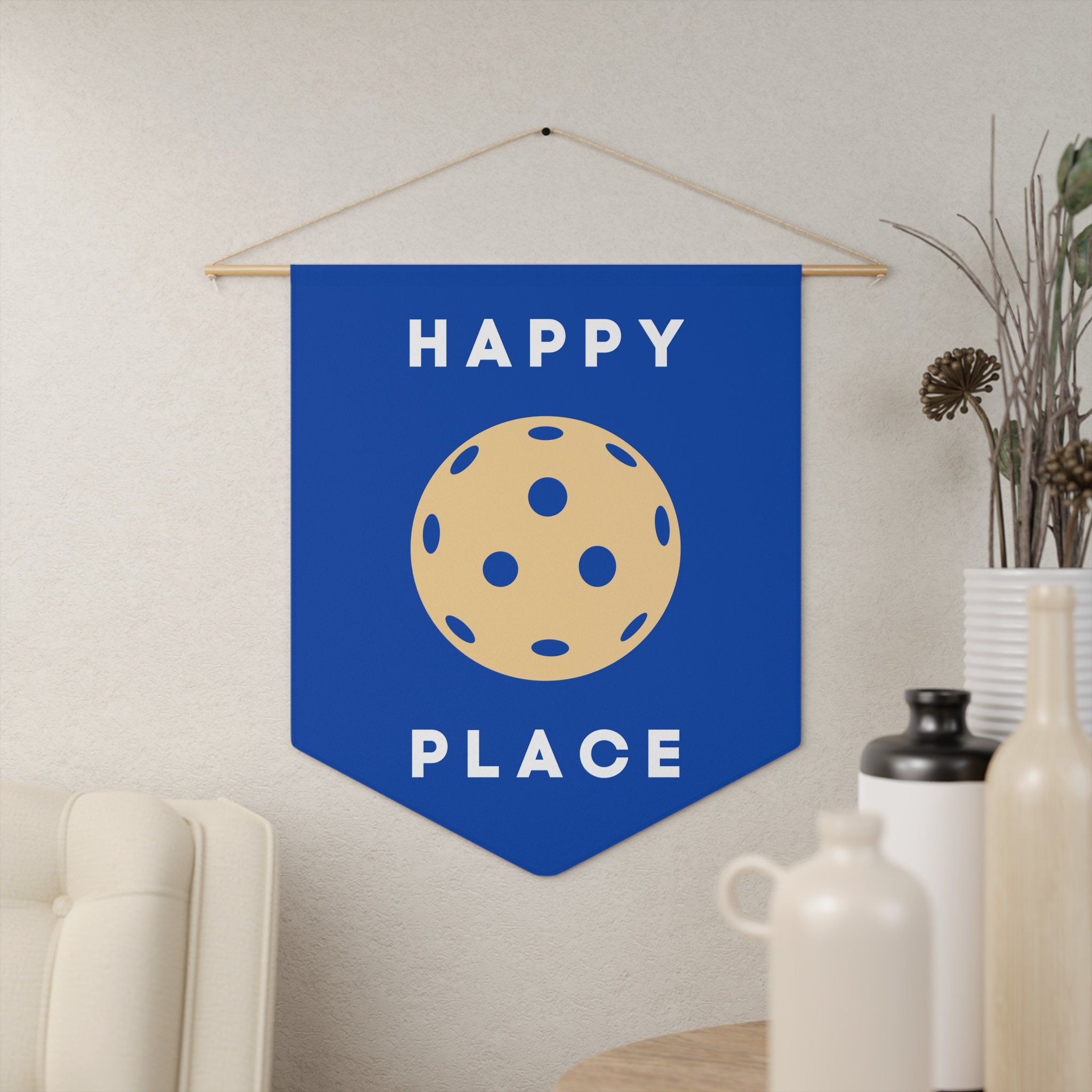 Pickleball Flag, Pickleball Home Decor Pennant, Happy Place, Sports ...