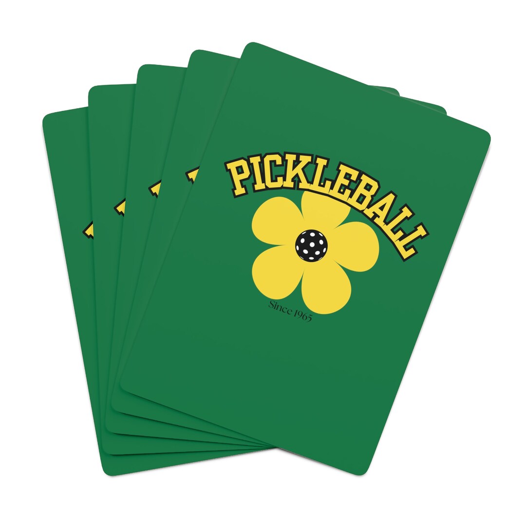Pickleball Accessory Green and Yellow Poker Cards, Pickleball Playing ...