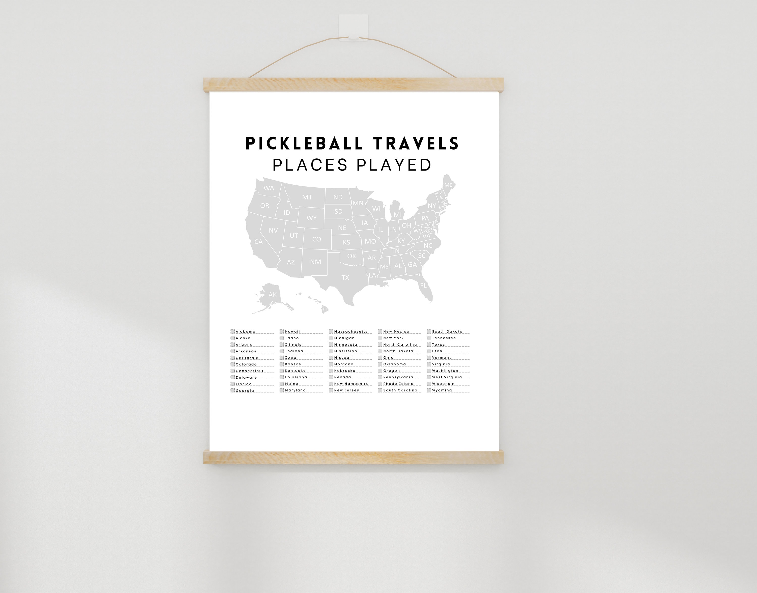 Pickleball Travels Map, United States Map, Places Played, Pickleball ...