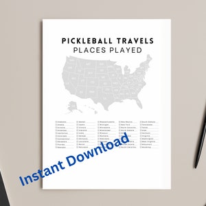 Pickleball Travels Map, United States Map, Places Played, Pickleball ...