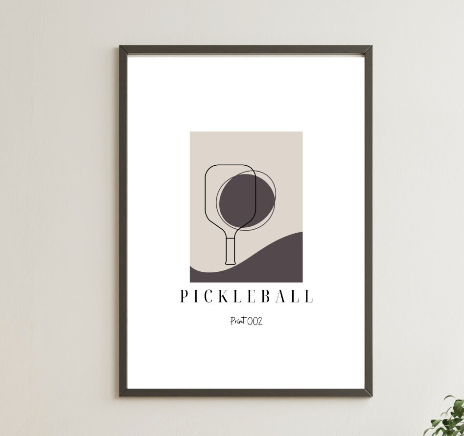 Pickleball Paddle Wall Art Poster Prints Set of 3, Mid-century Modern ...